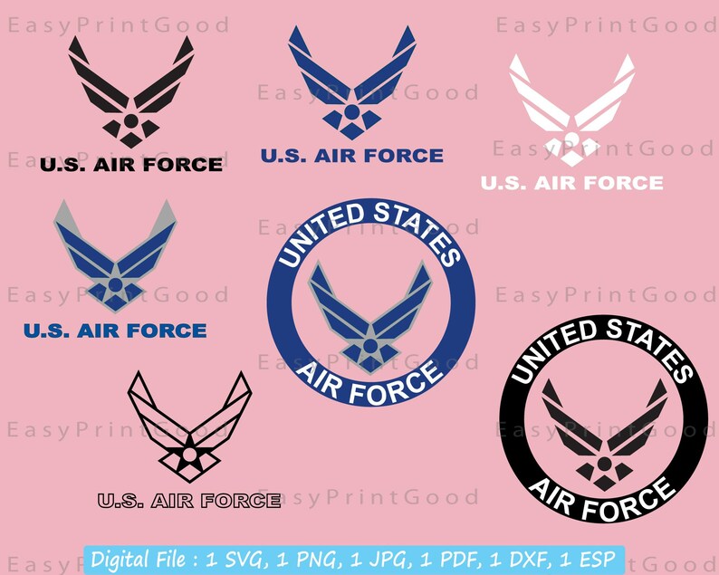 U.S. Air Force Logo SVG Bundle: Patriotic Clipart (digital Download) - Etsy