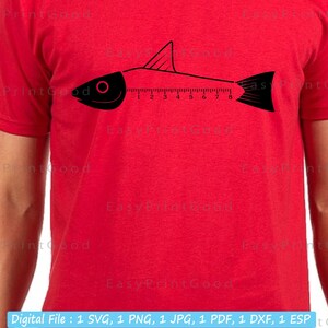 Fish Ruler Svg, Fisherman's Ruler, Fish Ruler Clipart, Fish Svg ...