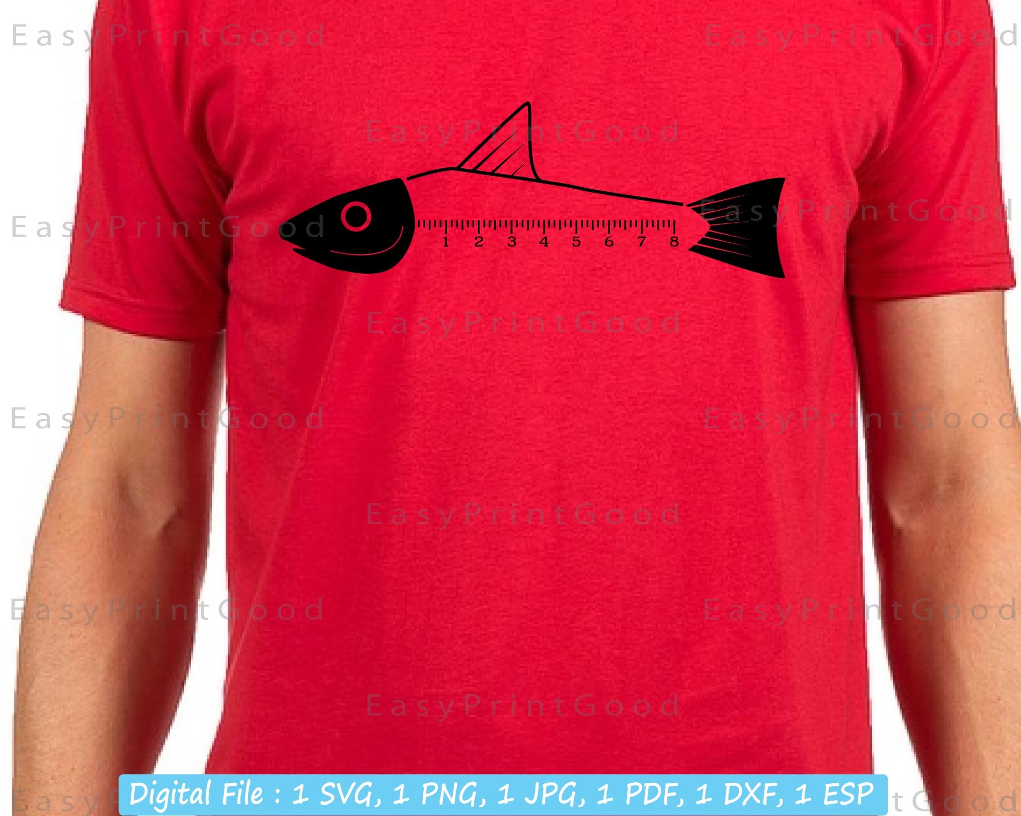 Fish Ruler Svg Fisherman's Ruler Fish Ruler Clipart - Etsy