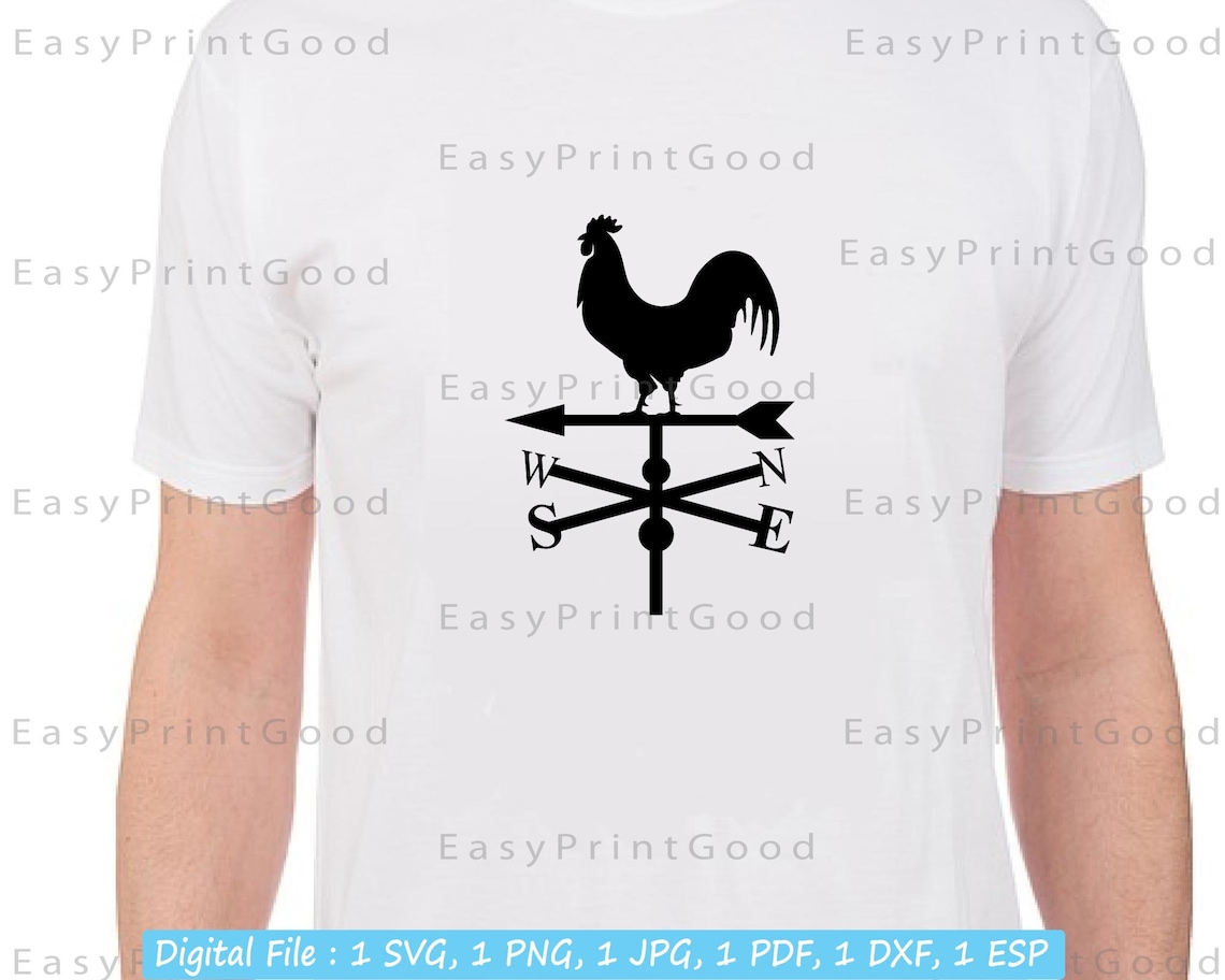 Rooster Weather Vane SVG: Farmhouse Wind Vane Clipart (digital Download ...