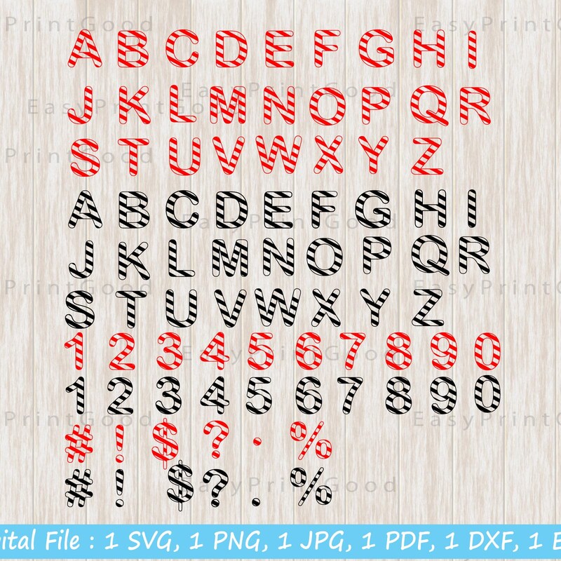 Candy Cane Letters - Etsy