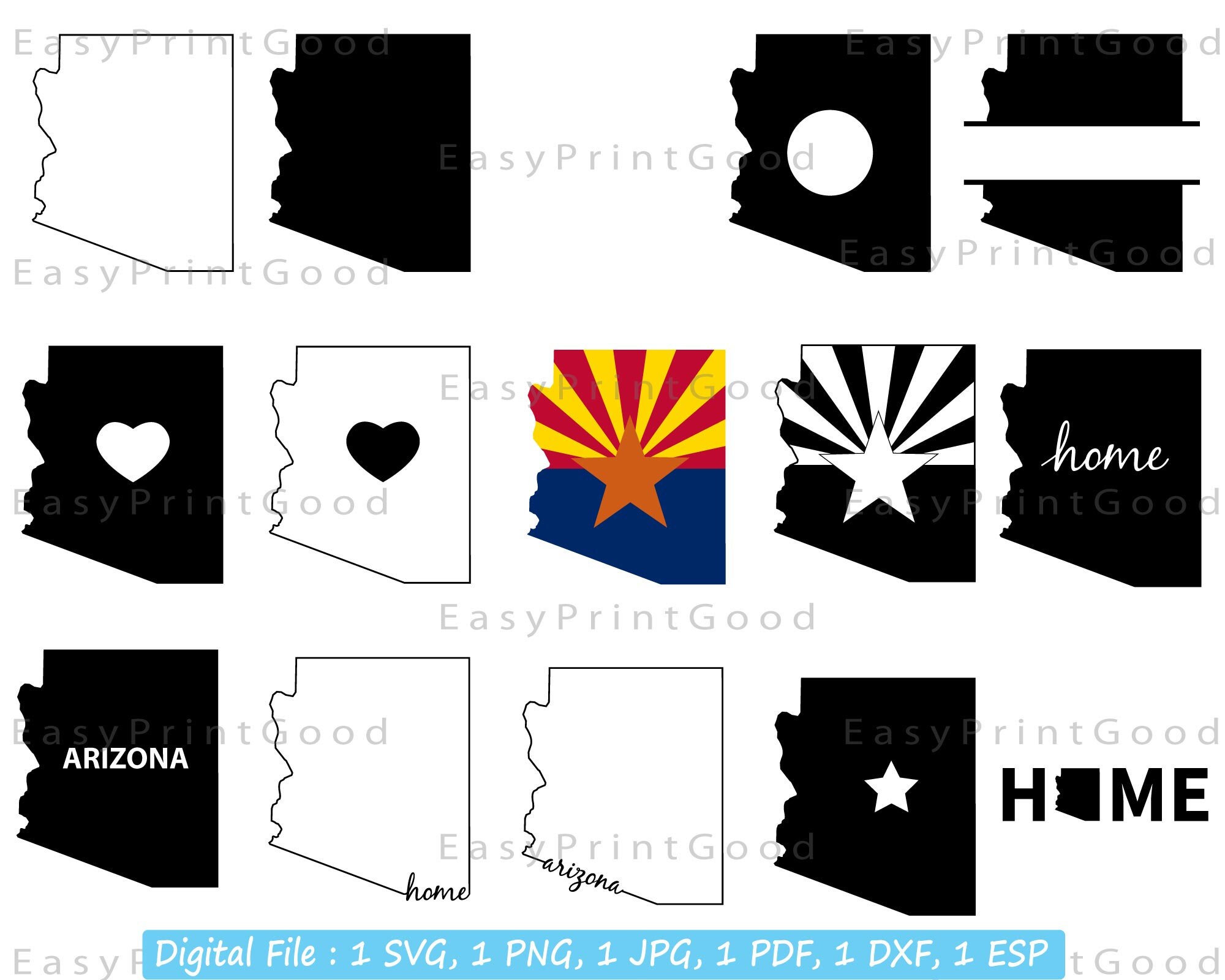 Arizona State Svg Bundle Arizona Map Svg Arizona State - Etsy Canada