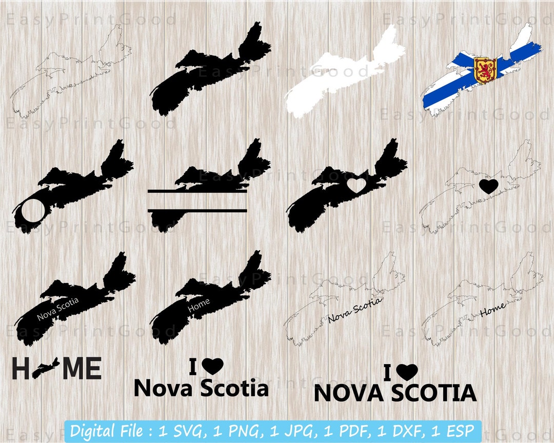 Nova Scotia Svg Bundle, Clipart, Nova Scotia Map Svg, Nova Scotia ...