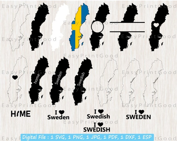 Sweden SVG Bundle Swedish Svg Sweden Clipart Sweden Map | Etsy