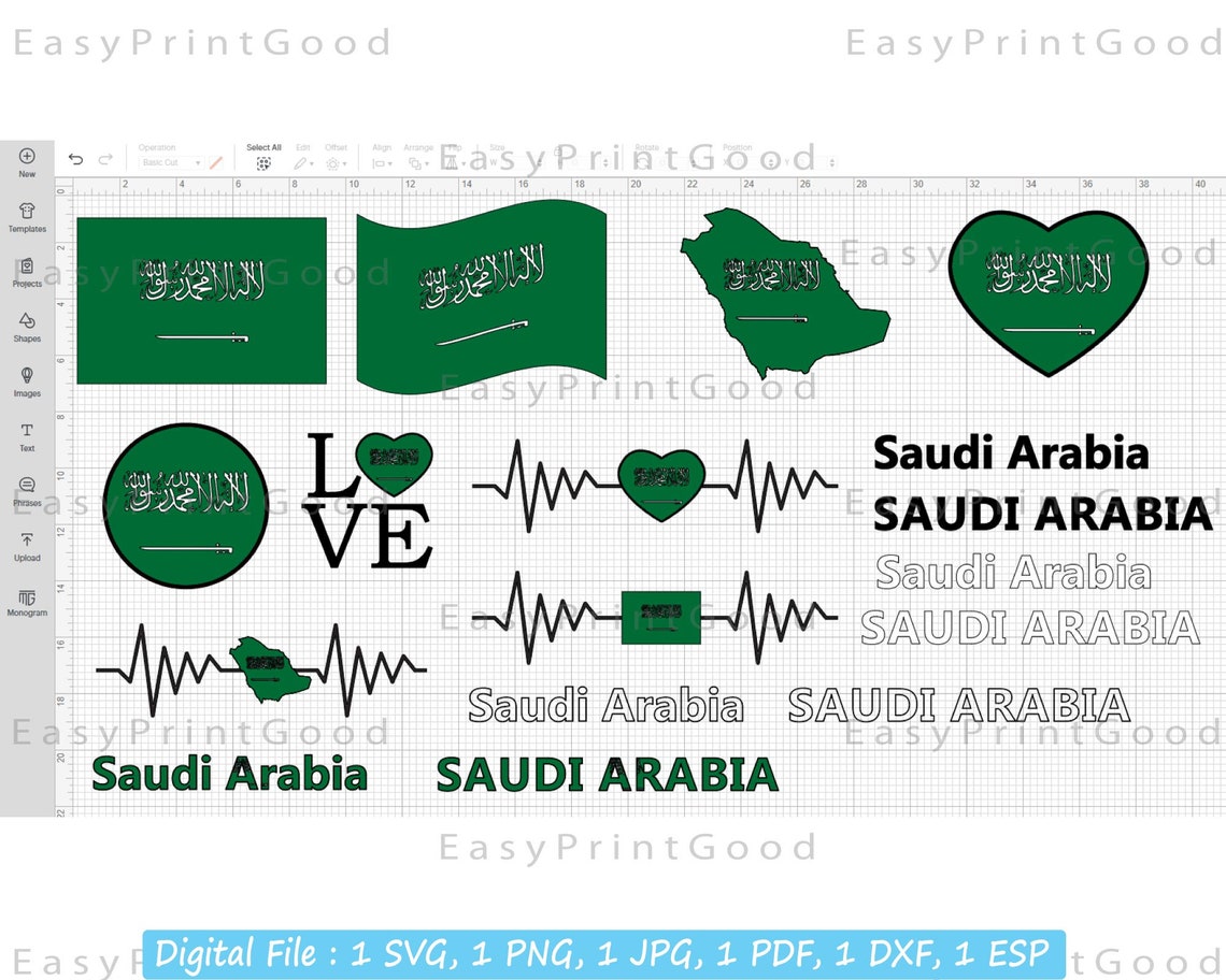 Saudi Arabia Flag Svg Bundle Saudi Arabia Nation Country - Etsy