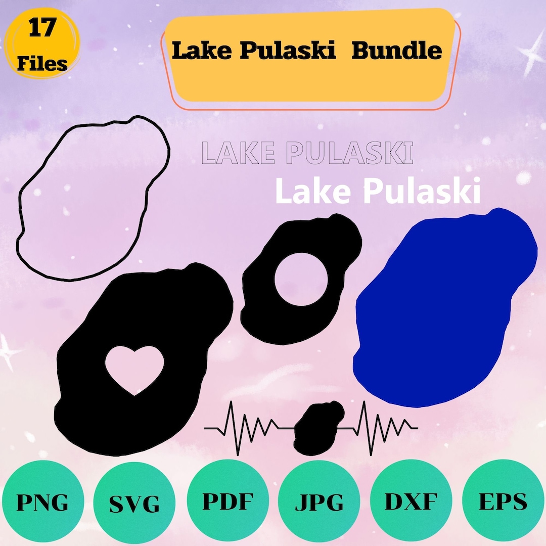 Lake Pulaski Svg Bundle, Lake Pulaski Minnesota Outline, Love, Clipart ...