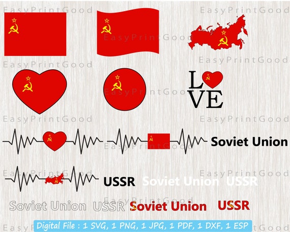 Soviet Flag Bundle Svg Soviet Union National Flag USSR - Etsy