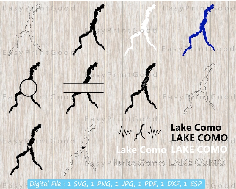 Lake Como Svg Bundle Lake Como Outline Love Clipart - Etsy