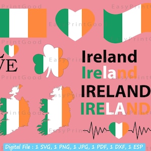 Republic of Ireland Map Flag Svg, Ireland Flag Svg, Country Nation ...
