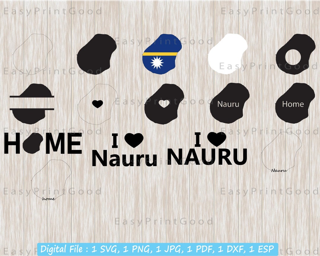 Nauru SVG Bundle, Nauru Map, Home, Heart, Nauru Clipart, Nauru Outline ...
