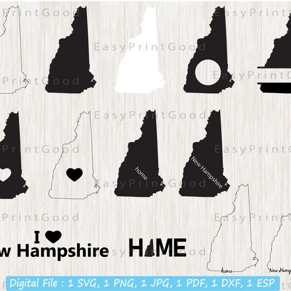 New Hampshire Clipart - Etsy