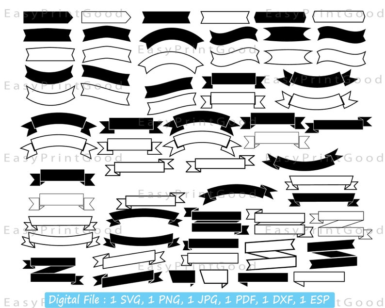 64 Banner Svg Banner Svg Bundle Banner Svg Banner Clipart - Etsy