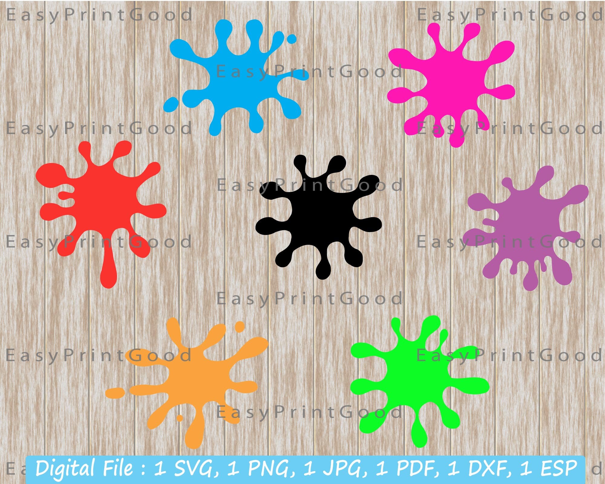 Paint Splatter Svg Paint Splats Svg Ink Splatter Clipart | Etsy