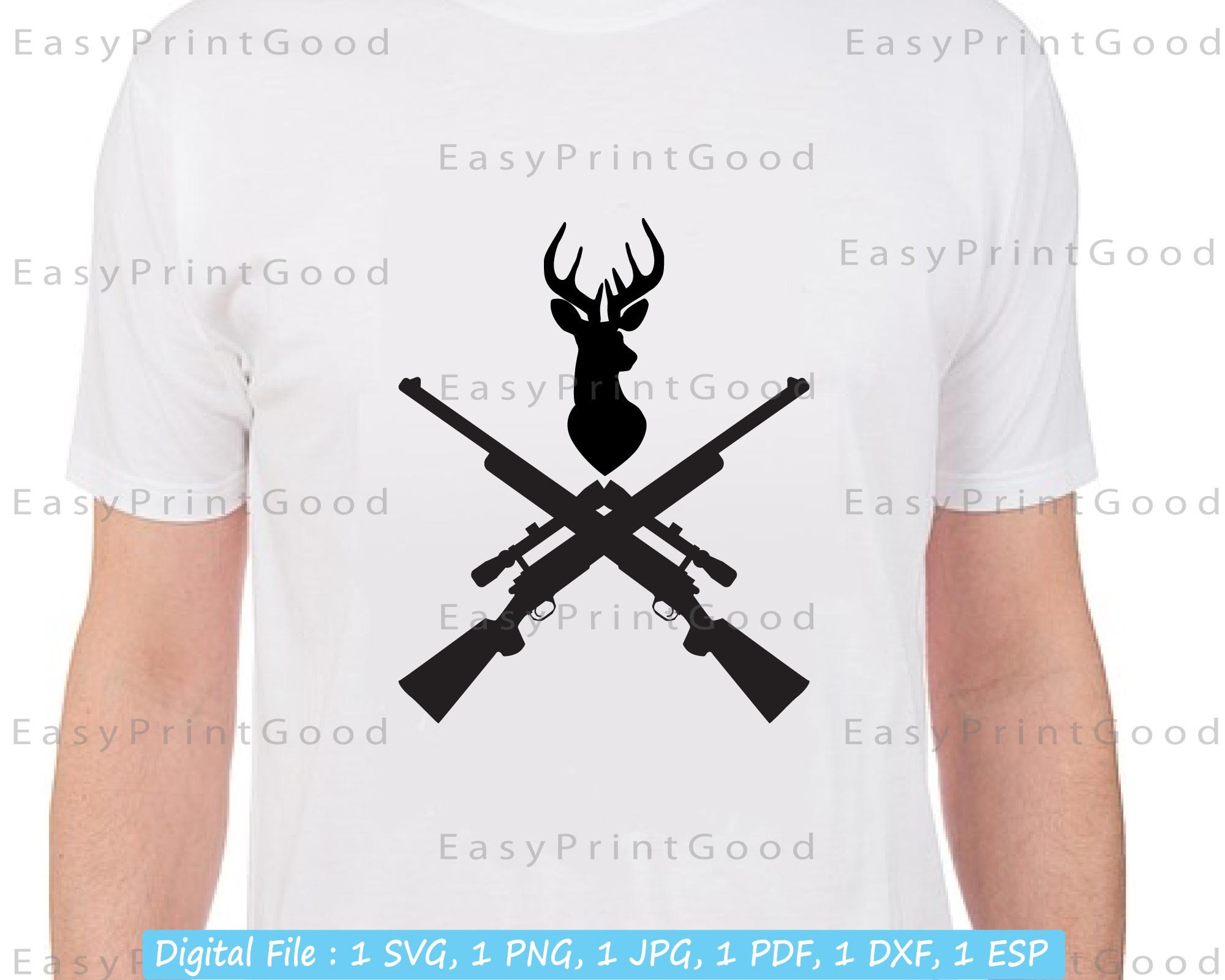 Hunting Rifles Svg Deer Head Svg Crossed Hunting Rifles - Etsy
