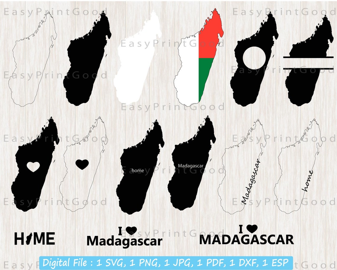 Madagascar Svg Bundle Madagascar Outline Madagascar Map Svg - Etsy