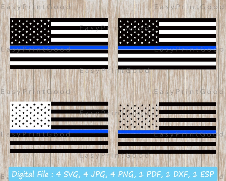 Thin Blue Line Flag Svg American Flag Thin Blue Line Svg | Etsy