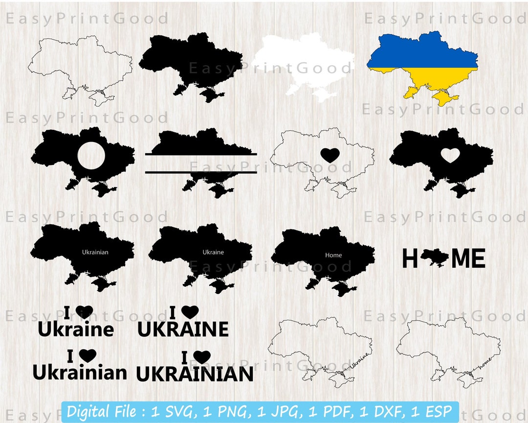 Ukraine Svg Bundle, Ukraine Map Svg, Ukrainian Map Clipart, Ukraine ...