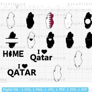 Qatar Svg Bundle, Qatar Outline, Qatar Map Svg, Home, Qatar Clipart ...