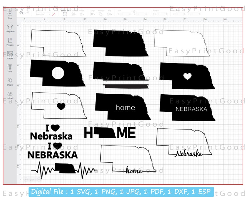Nebraska Svg Bundle Nebraska State Svg Nebraska Outline | Etsy