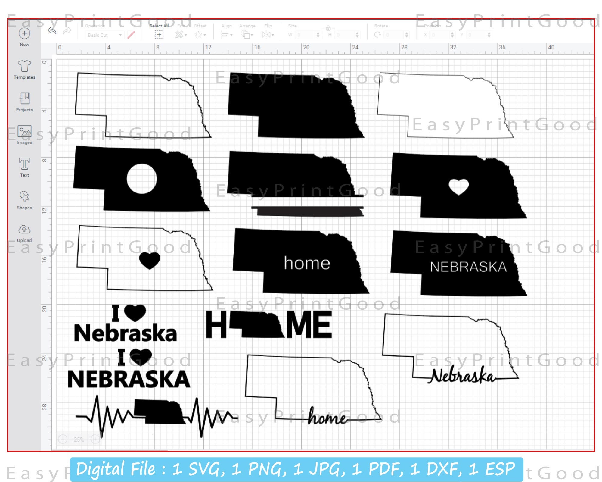 Nebraska Svg Bundle Nebraska State Svg Nebraska Outline | Etsy