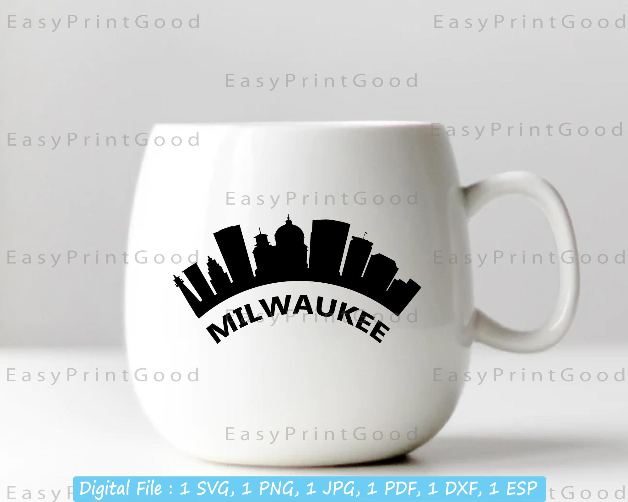 Milwaukee Skyline Svg Milwaukee Skyline Cityscape Silhouette - Etsy