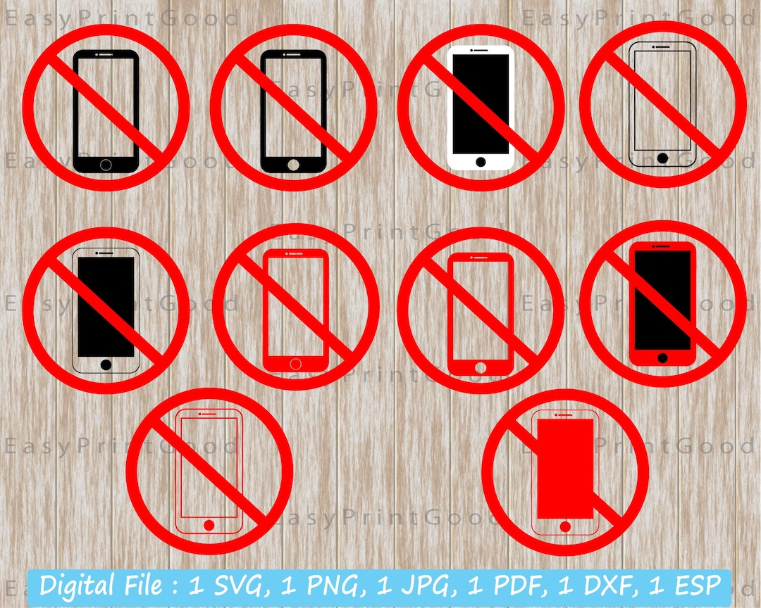 No Cell Phone Svg, No Cell Phone Sing, No Cell Phone Clipart ...