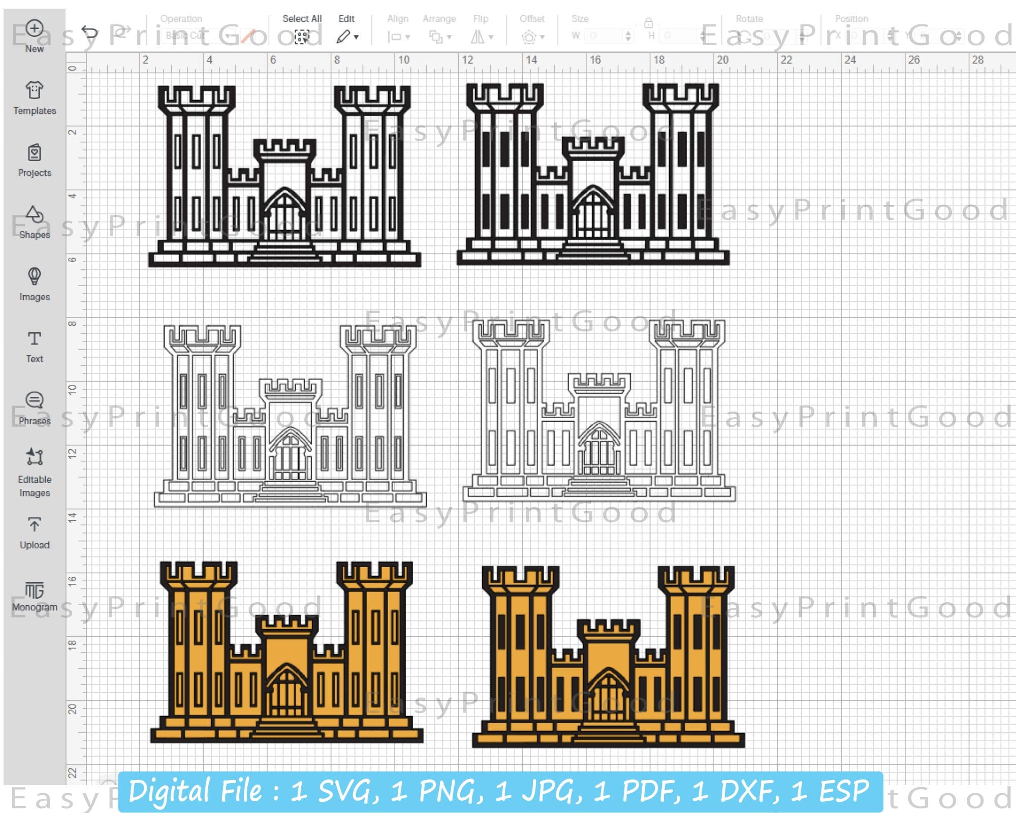 Army Engineer Castle SVG: US Army Corps Insignia Clip Art (digital ...