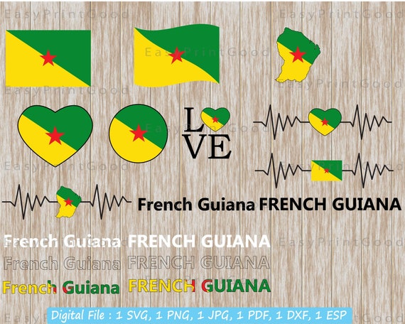 French Guiana Flag Svg Bundle French Guiana Country Love - Etsy
