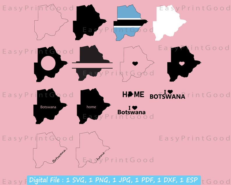 Botswana Svg Bundle Botswana Svg Botswana Outline Botswana - Etsy