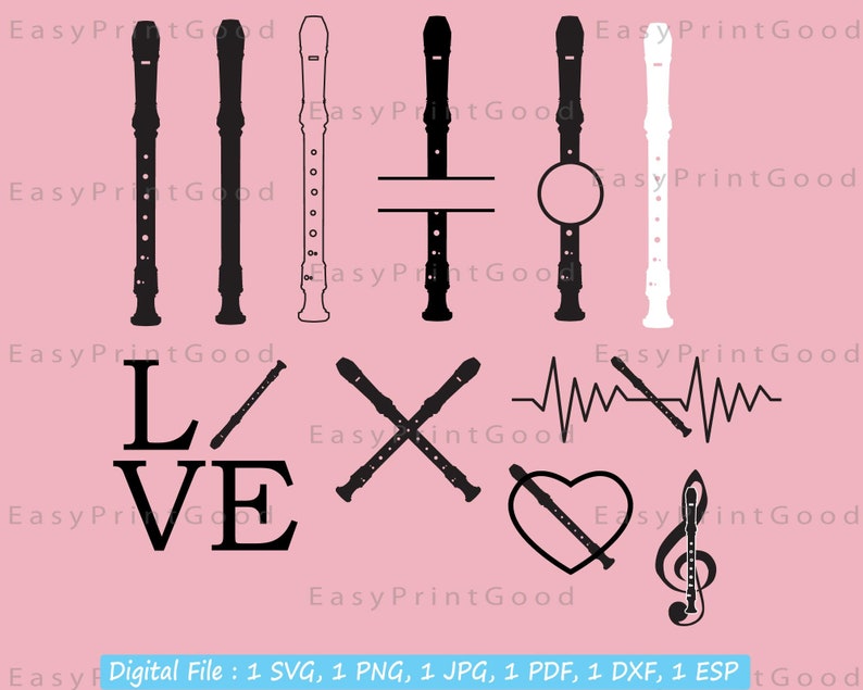 Recorder Bundle Svg Recorder Flute Split Frame Recorder - Etsy