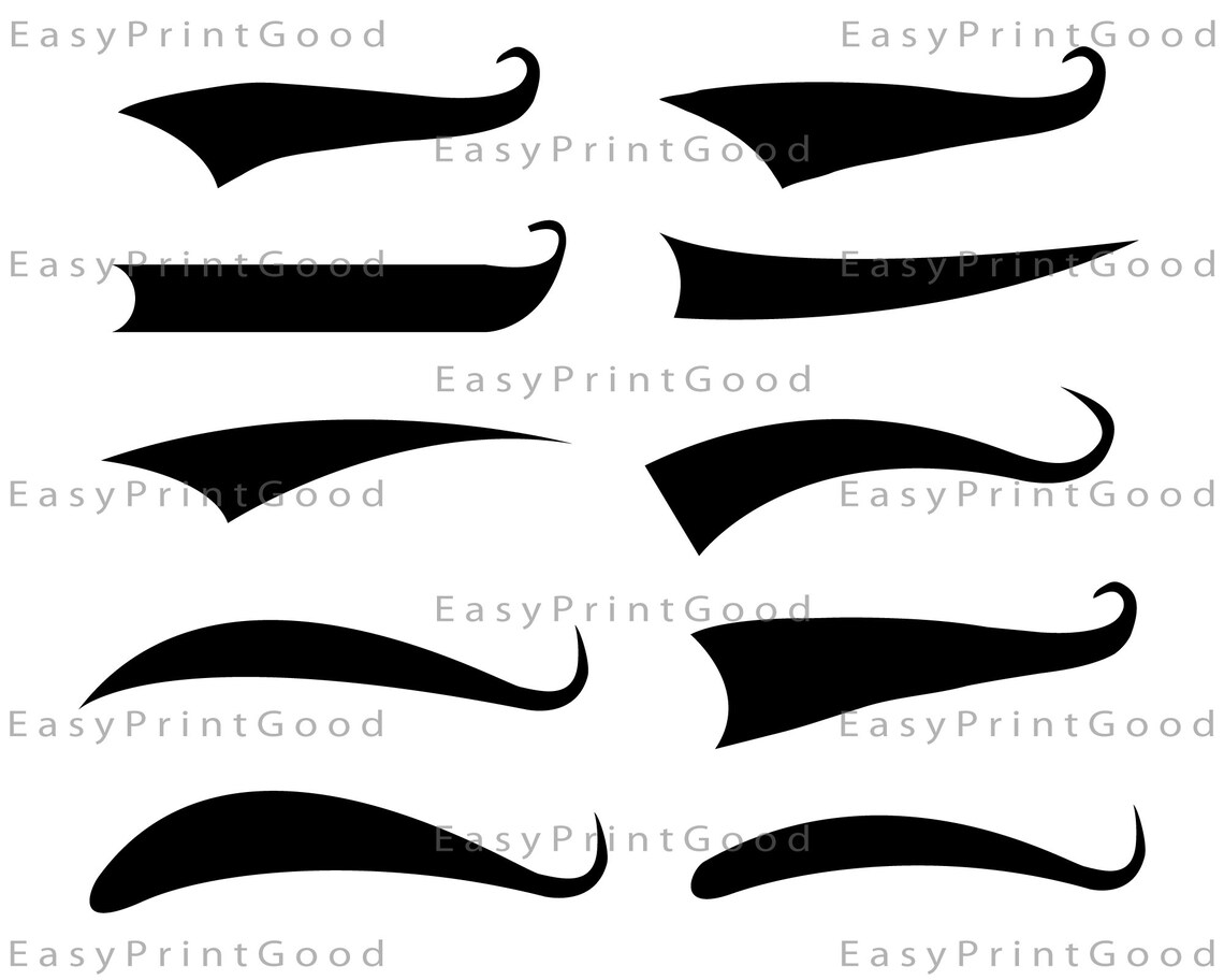 Swoosh Svg Font Tail Svg Text Tails Clipart Text Tails | Etsy