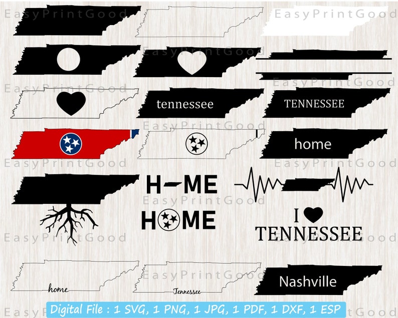 Tennessee State Svg Bundle Tennessee Svg Tennessee State | Etsy