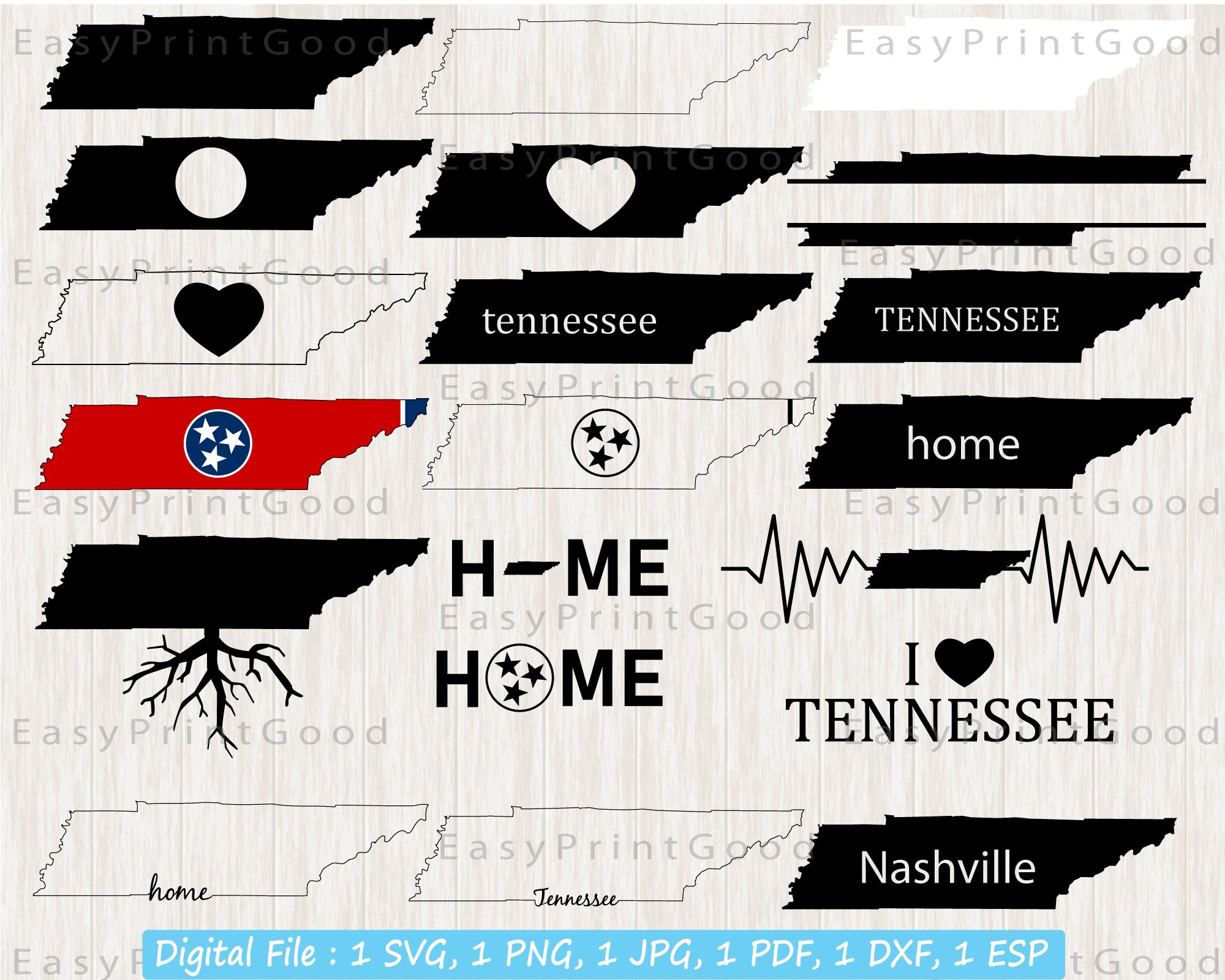 Tennessee State Svg Bundle Tennessee Svg Tennessee State | Etsy