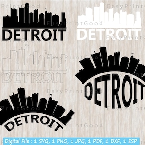 Detroit Skyline City Svg, Detroit Usa Skyline Cityscape, Dallas Texas ...