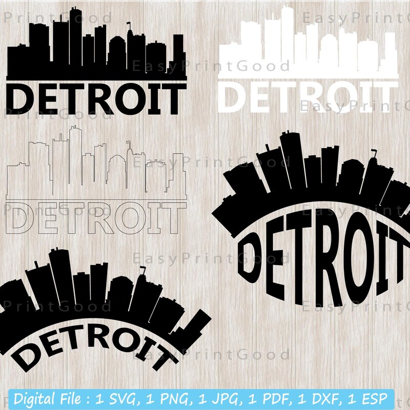 Detroit Skyline Svg - Etsy
