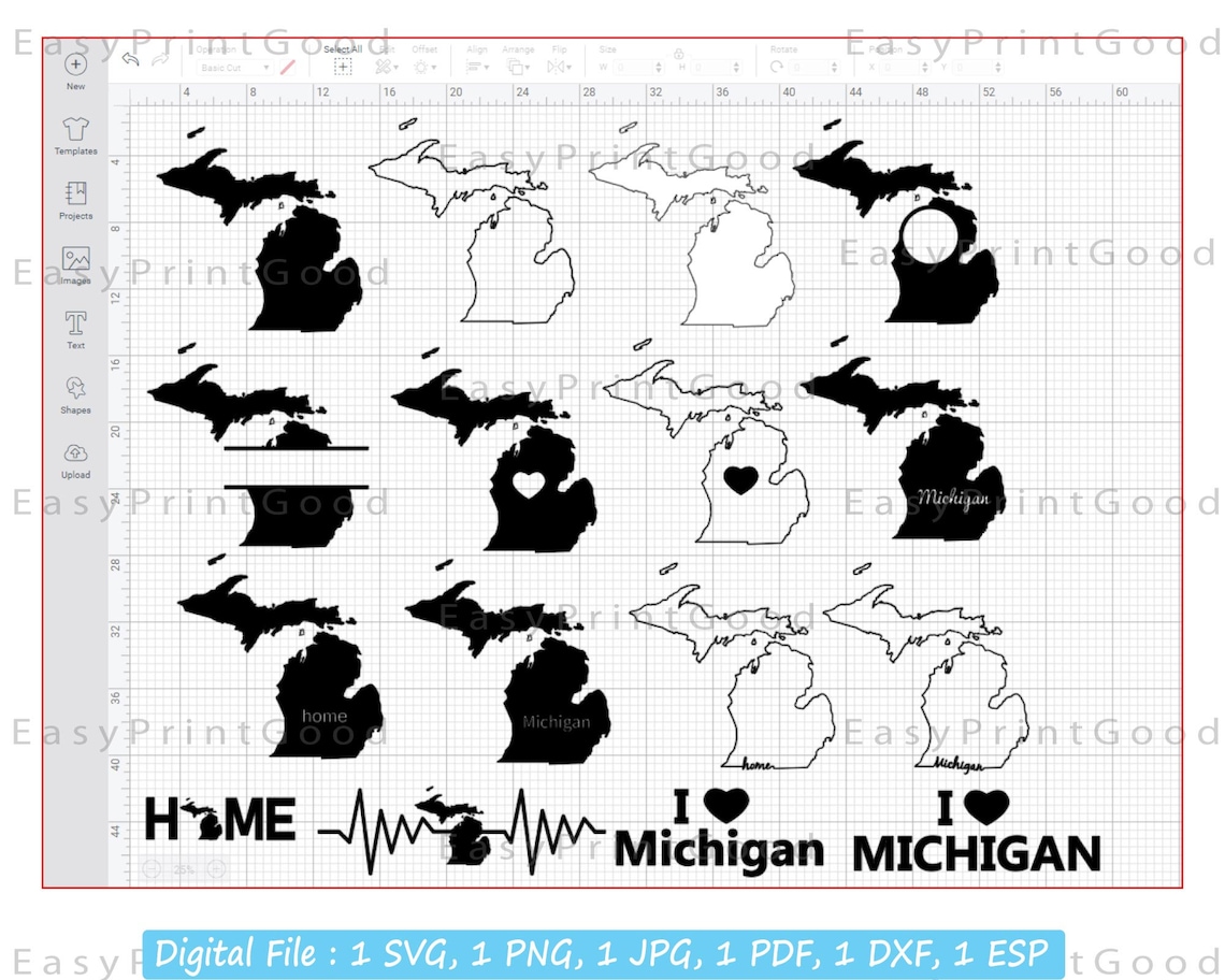 Michigan SVG Bundle Michigan Svg Michigan State Clipart | Etsy