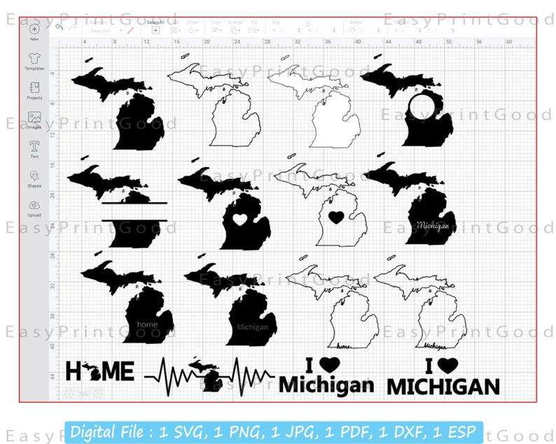 Michigan SVG Bundle Michigan Svg Michigan State Clipart | Etsy