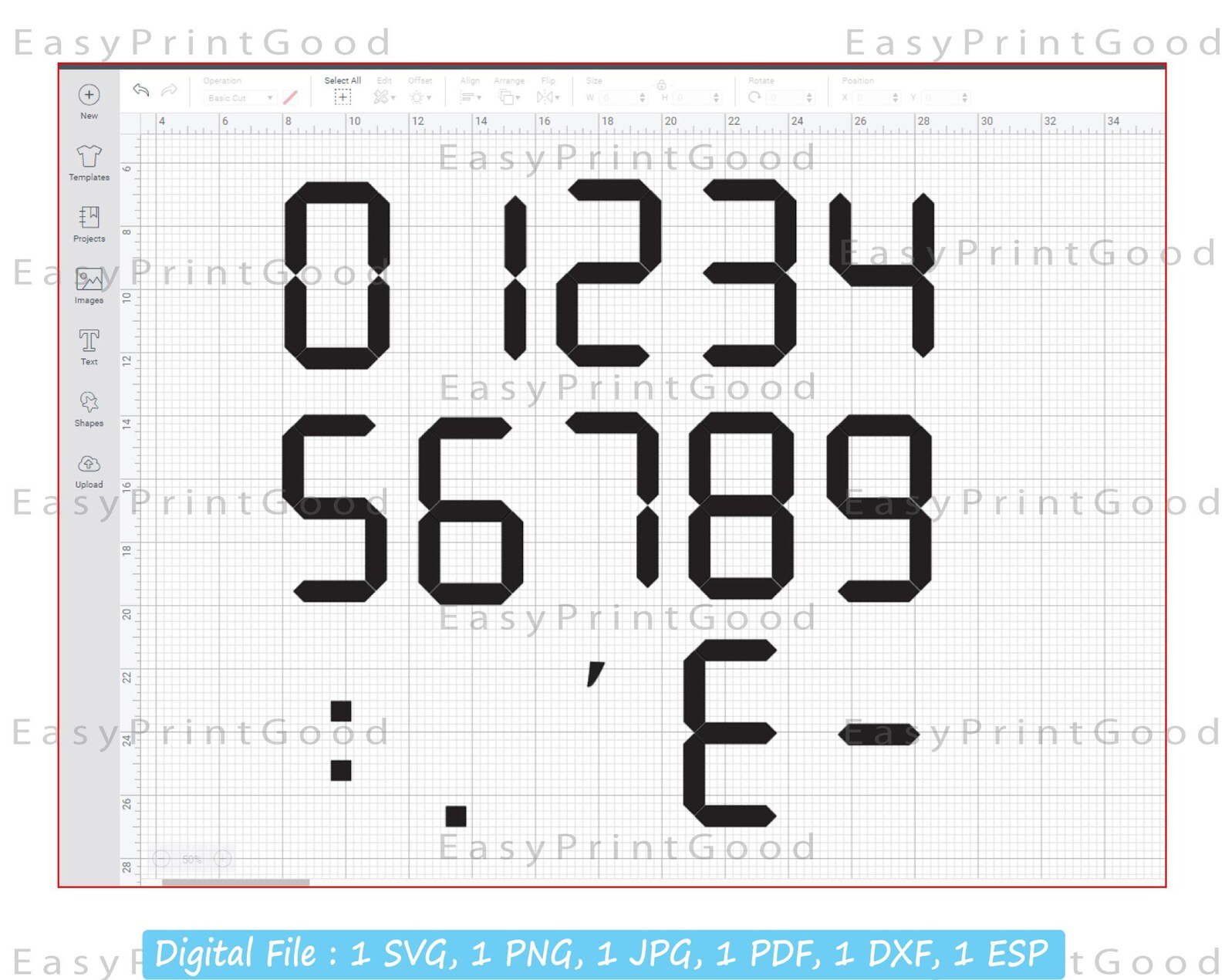 Digital Numbers SVG Bundle: Calculator Font Files (digital Download ...