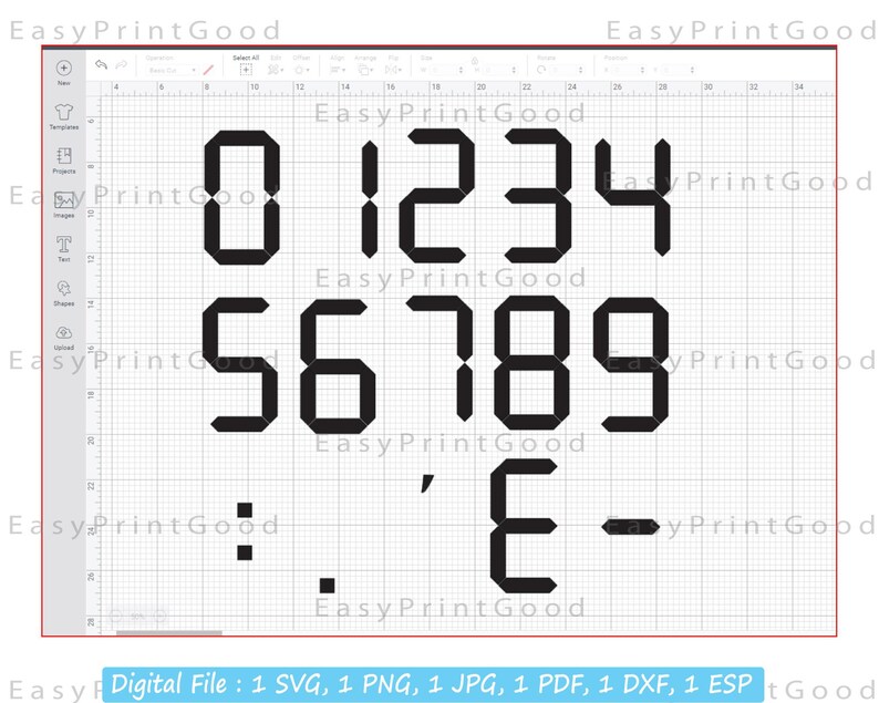 Digital Numbers SVG Bundle: Calculator Font Files (digital Download) - Etsy