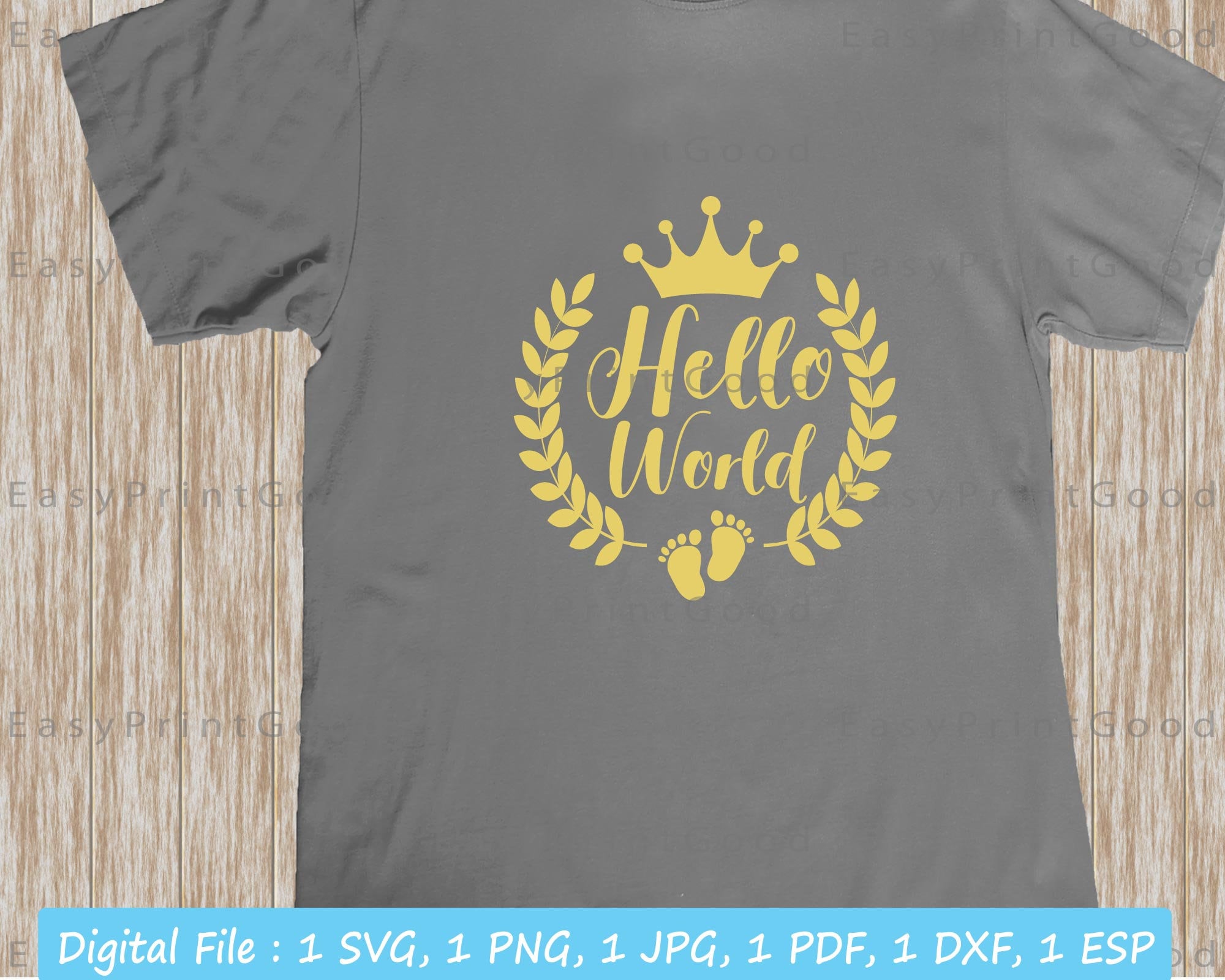 Hello World Svg Baby Svg Hello World Clipart Newborn Svg Hello | Etsy