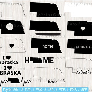 Nebraska Svg Bundle, Nebraska State Svg, Nebraska Outline, Nebraska Map ...