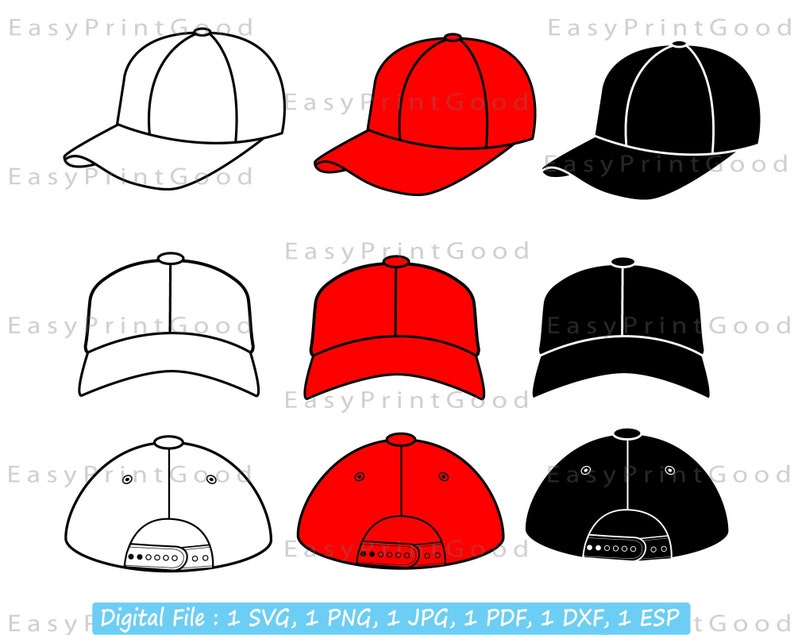 Baseball Cap Svgbaseball Hat Svg Baseball Cap Clipart - Etsy