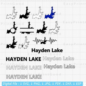Hayden Lake Svg Bundle, Hayden Lake Outline, Love, Clipart, Monogram ...