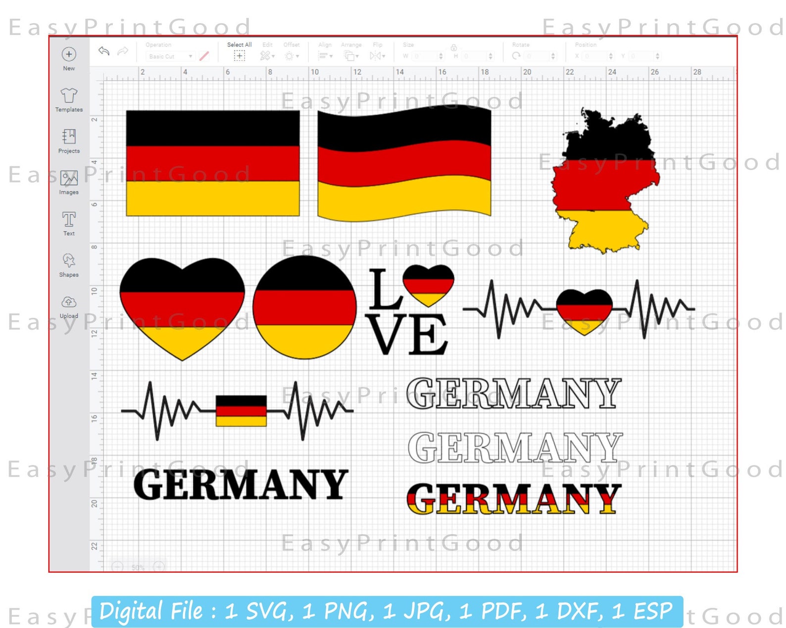 Germany Flag Svg German Waving Flag Love Germany Germany | Etsy