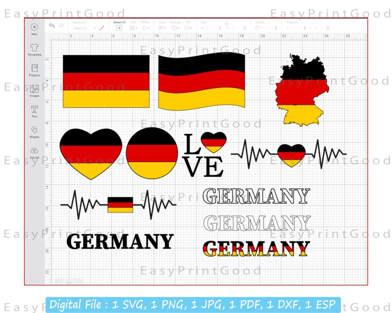 Germany Flag Svg German Waving Flag Love Germany Germany | Etsy