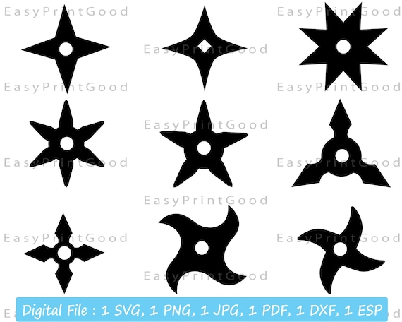 Ninja Throwing Stars Clipart Border
