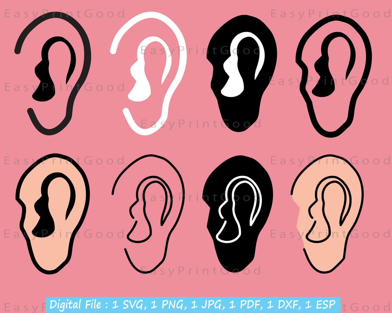 Human Ear Svg Ear Svg Human Ear Clipart Ear Clipart Ear - Etsy Canada