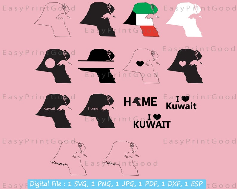 Kuwait Svg Bundle Kuwaiti Clipart Kuwait Map Svg Kuwait - Etsy