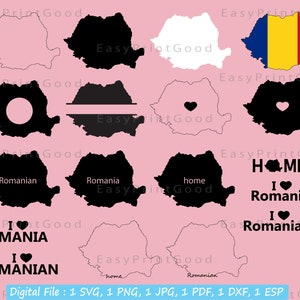 Romania Svg Bundle, Romanian Svg, Romania Outline, Romania Map Svg ...