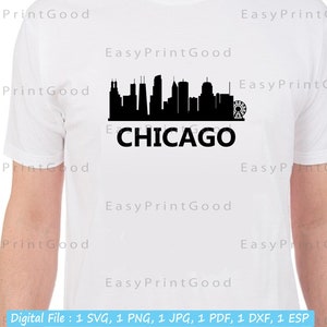 Chicago Svg, Illinois Skyline Cityscape Silhouette, City Shirt Svg ...